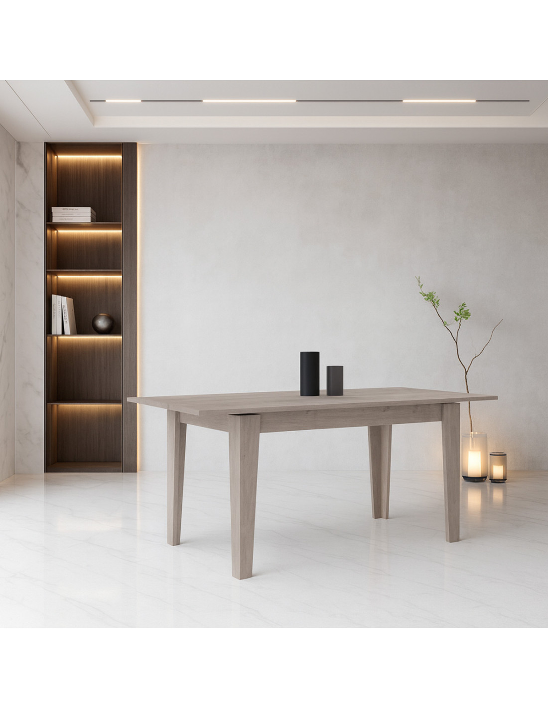 Tavolo cucina rettangolare allungabile in legno 110/150x70 cm Liam Olmo ...